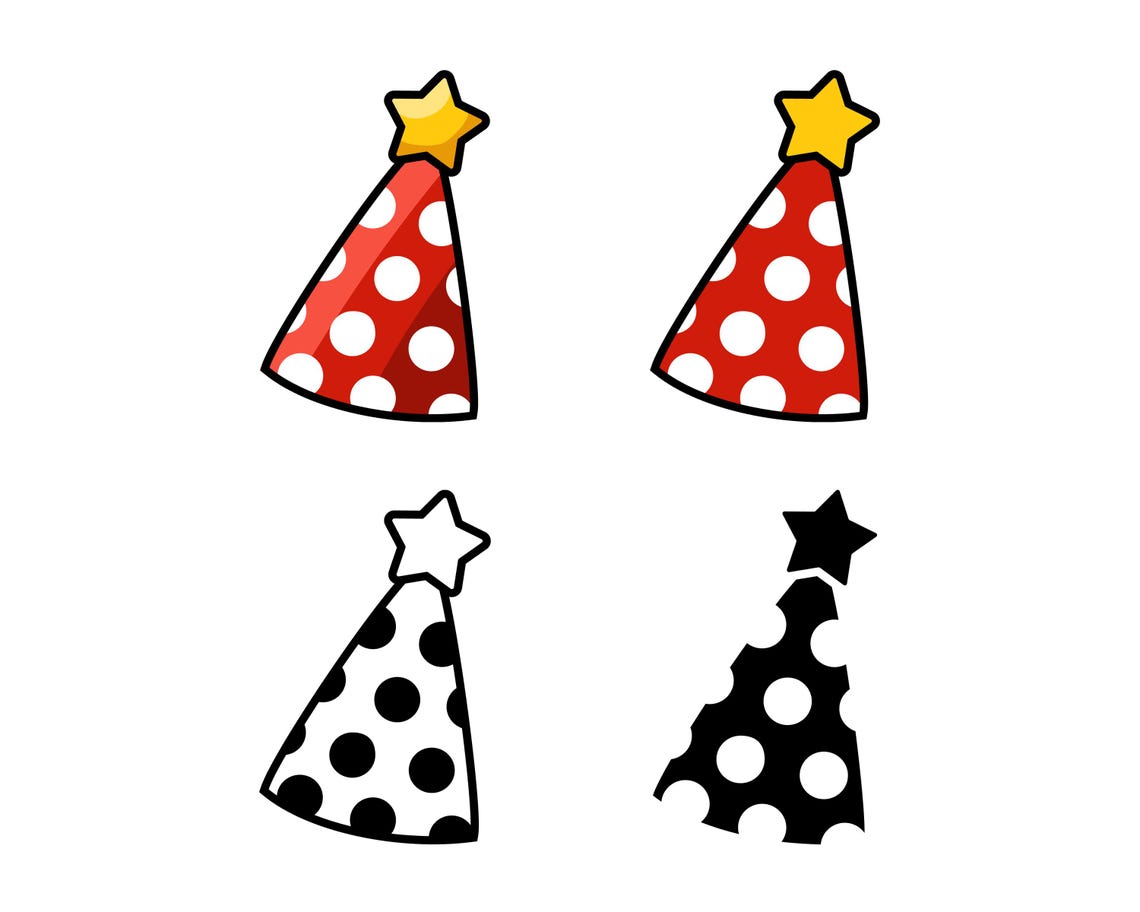 Birthday Hat SVG, Red Party Hat PNG, Bday Shirt Clipart - Etsy