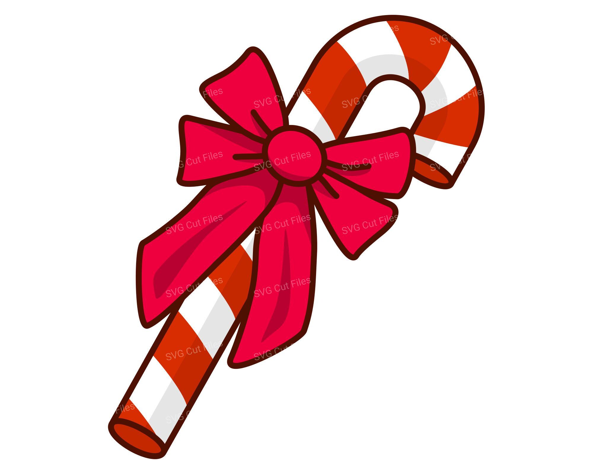 Candy Cane Bow SVG, Christmas PNG Clipart, Holiday T-shirt Design - Etsy