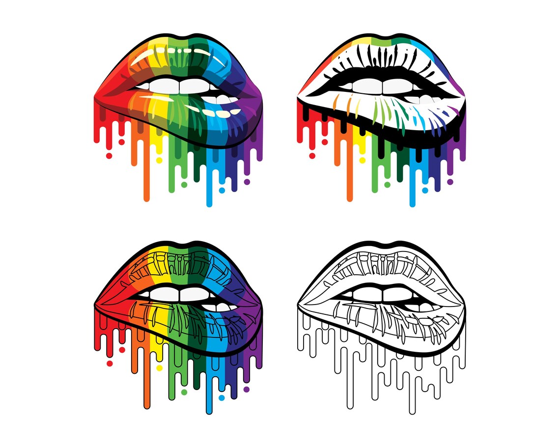 LGBT Pride Lips SVG, Dripping Lips SVG Bundle, Digital Download - Etsy