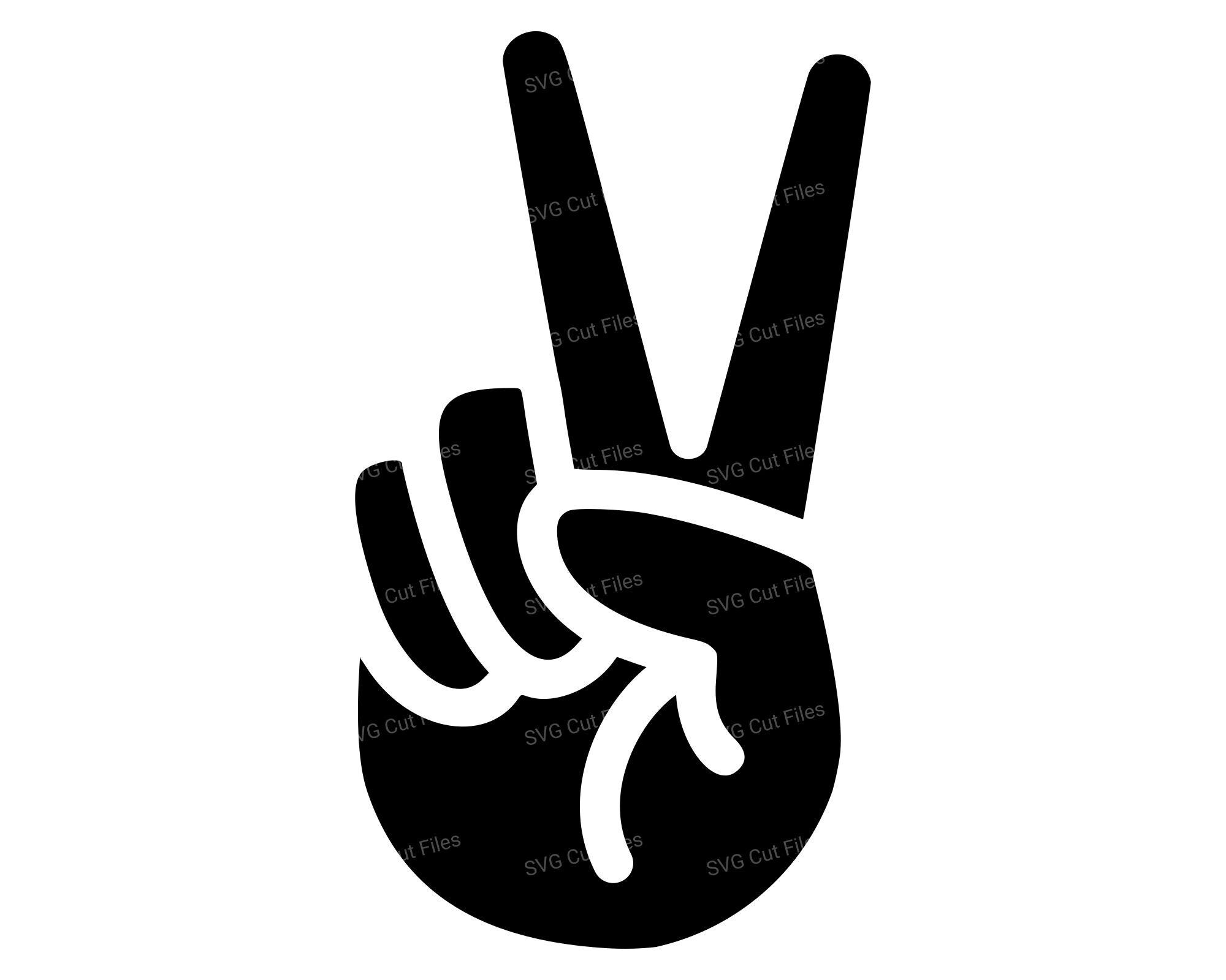 Peace Sign Hand SVG, Love Hippie Style PNG, Positive Decal - Etsy