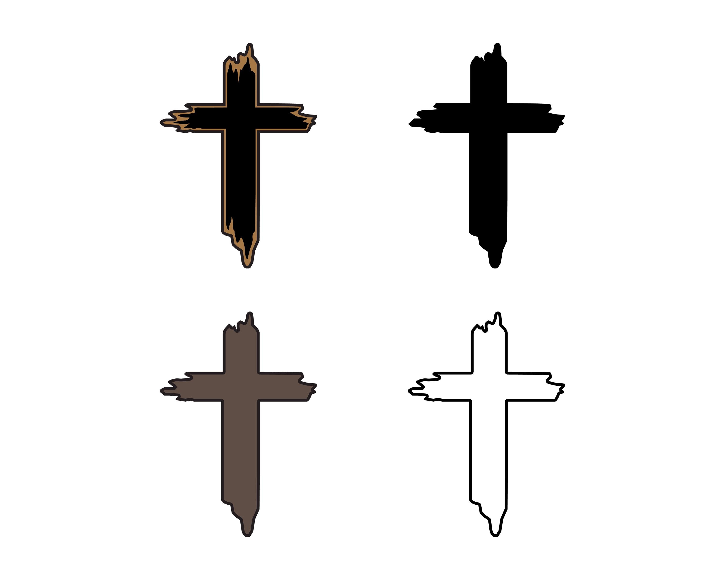 Distressed Cross SVG, Layered Faith Cross Files, Shirt PNG Clipart for ...