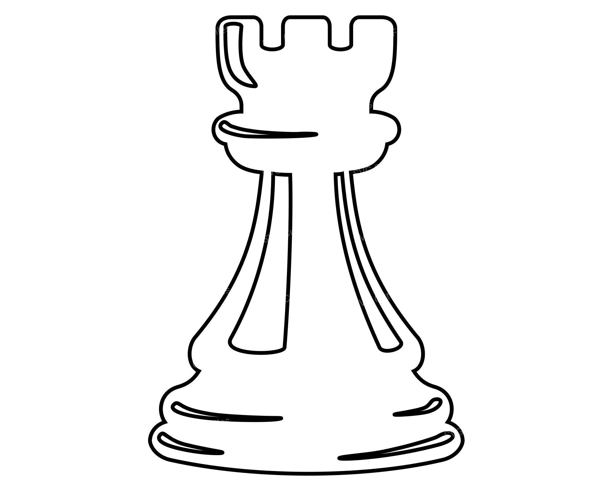 Rook Chess Piece SVG, Chess Vector PNG, T-shirt Design Files for Cricut ...