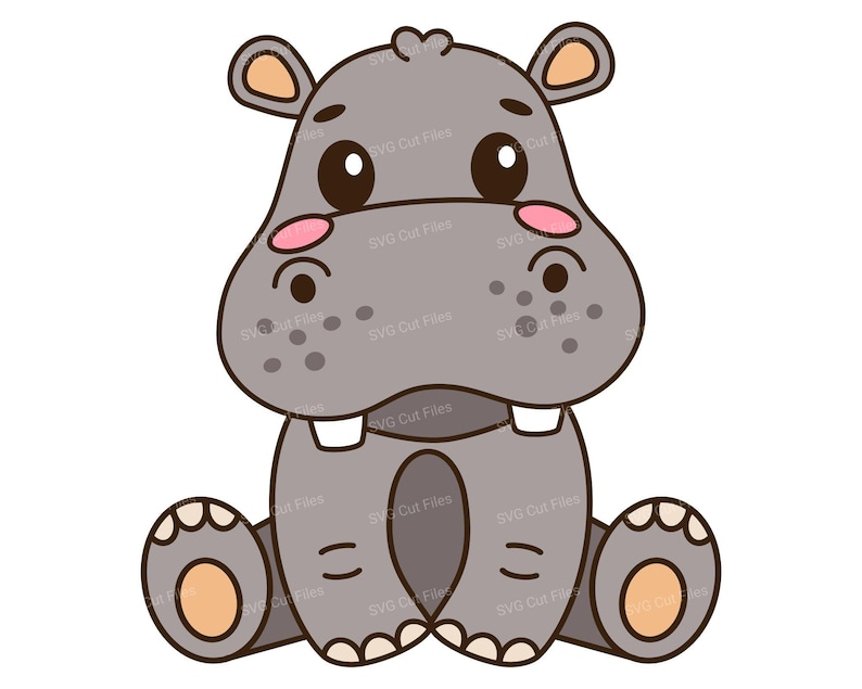 Schattige baby nijlpaard SVG, cartoon nijlpaard png, shirt clipart ...