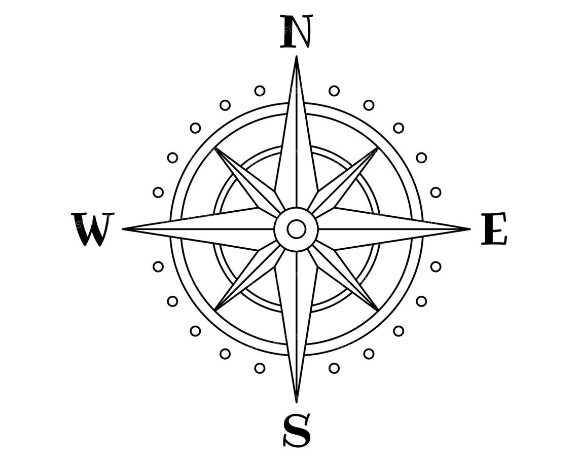 Compass Rose SVG Bundle, Nautical Compass Star Clipart, Digital ...