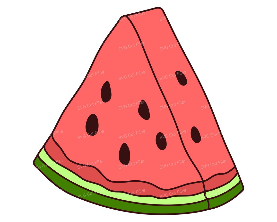 Watermelon Slice SVG, Cartoon Watermelon Clipart, Summer PNG T-shirt - Etsy