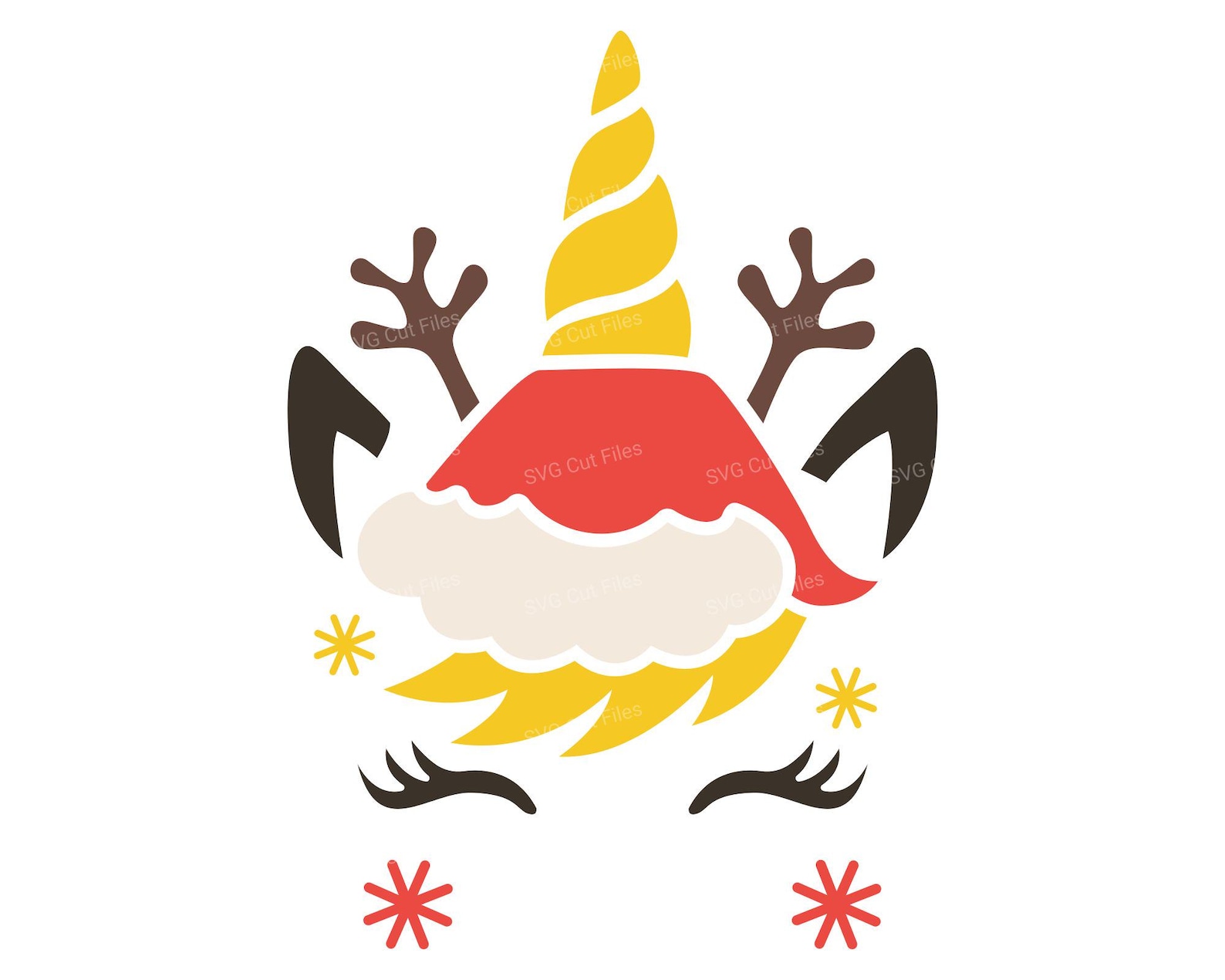 Reindeer Unicorn SVG Bundle, Christmas Unicorn Vector Clipart T-shirt ...