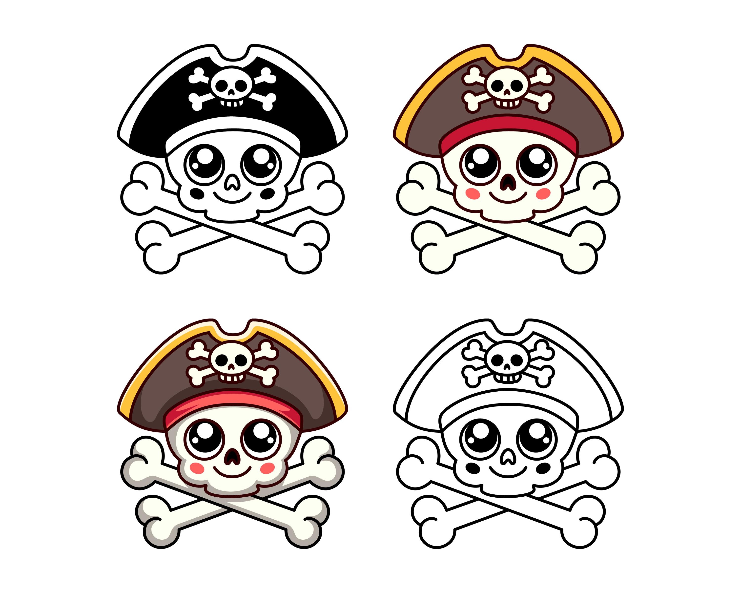 Pirate Skull SVG, Cartoon Pirate Head PNG, Shirt Vector Clipart - Etsy