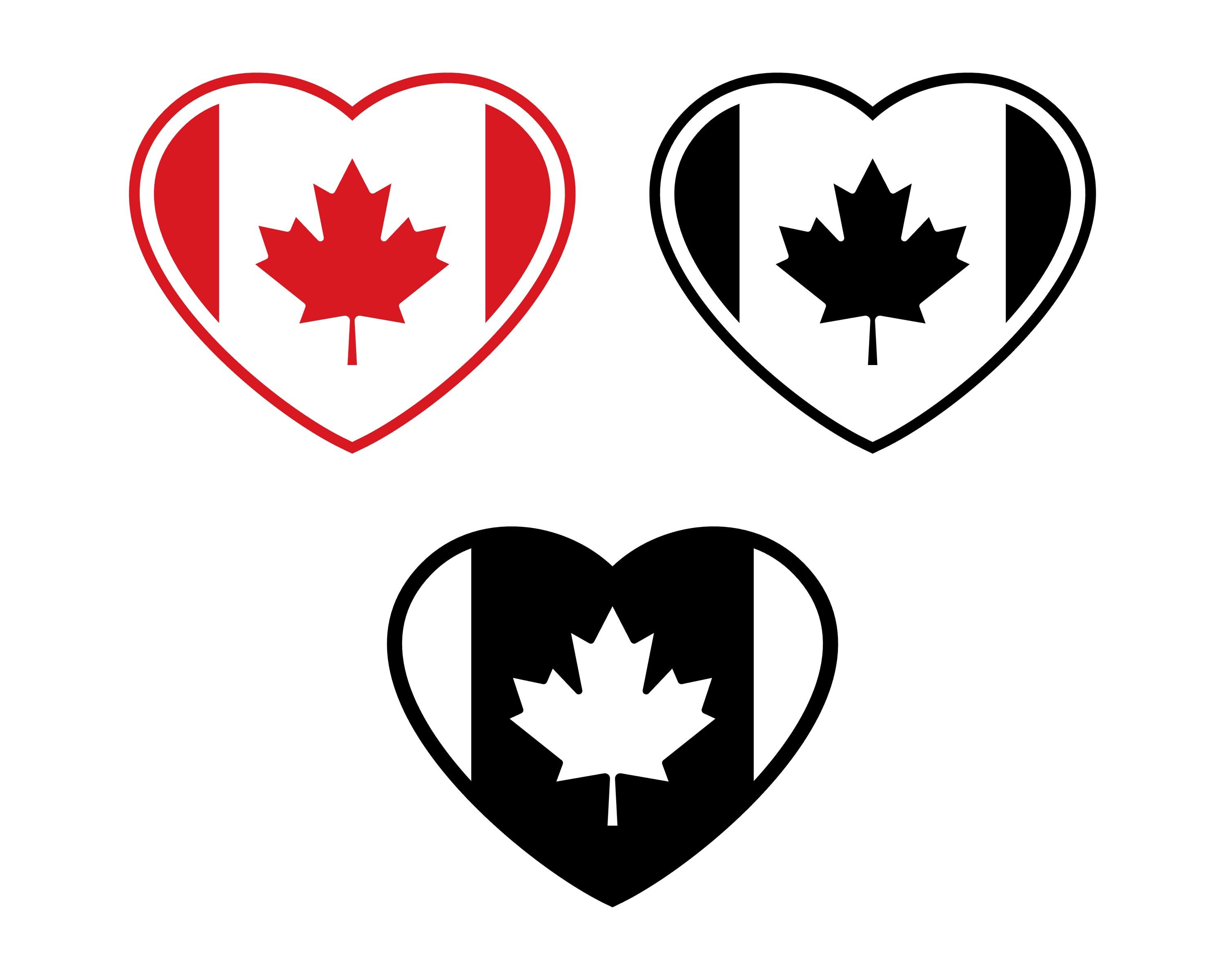 Canada Heart SVG File, Canadian Flag SVG Bundle, Patriotic T-shirt ...
