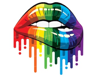 Trans Pride Lips SVG, Trans Flag Dripping Lips SVG Bundle, Digital ...