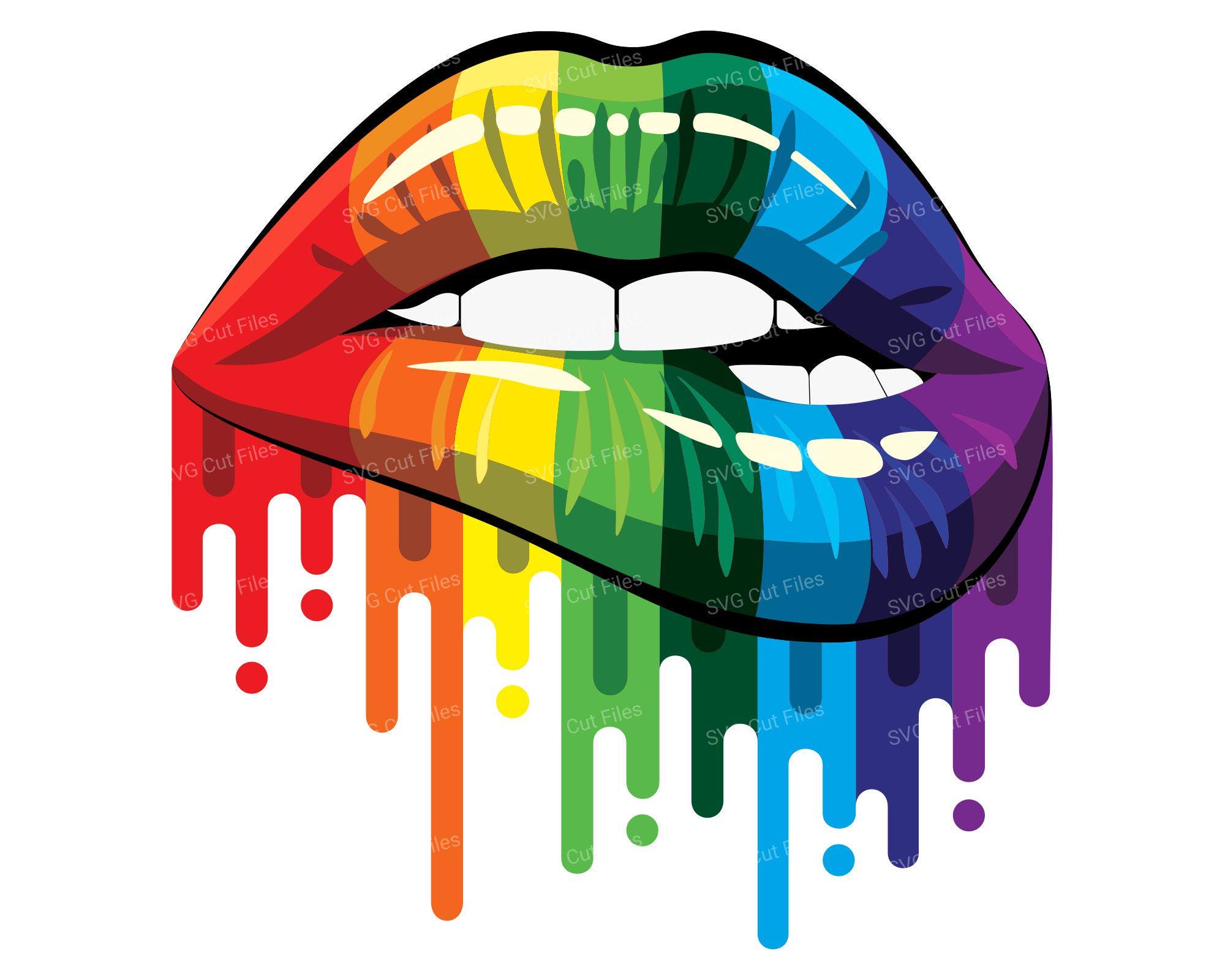 LGBT Pride Lips SVG, Dripping Lips SVG Bundle, Digital Download - Etsy