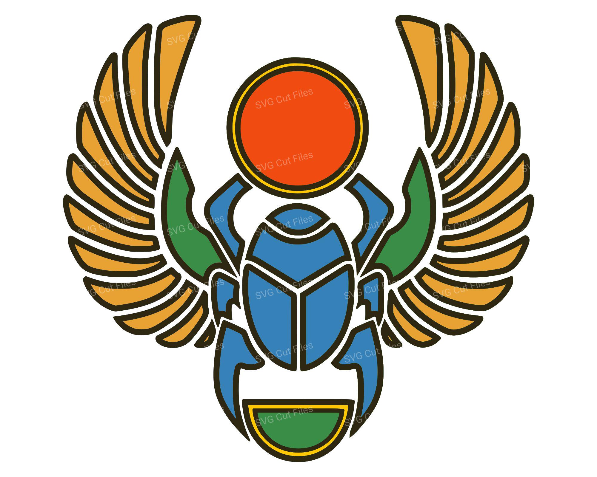 Scarab Beetle SVG Bundle, Ancient Egypt Tattoo, Printable PNG Clipart ...