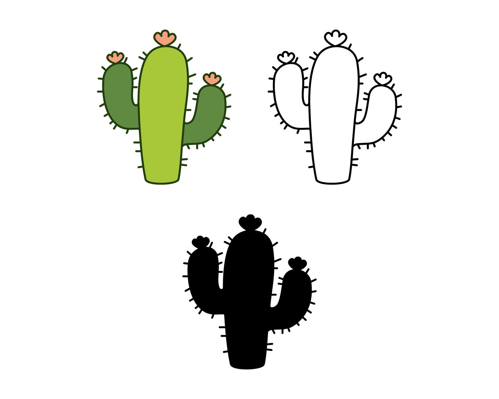 Texas Cactus SVG, Saguaro Cacti Clipart, Succulent PNG Print - Etsy