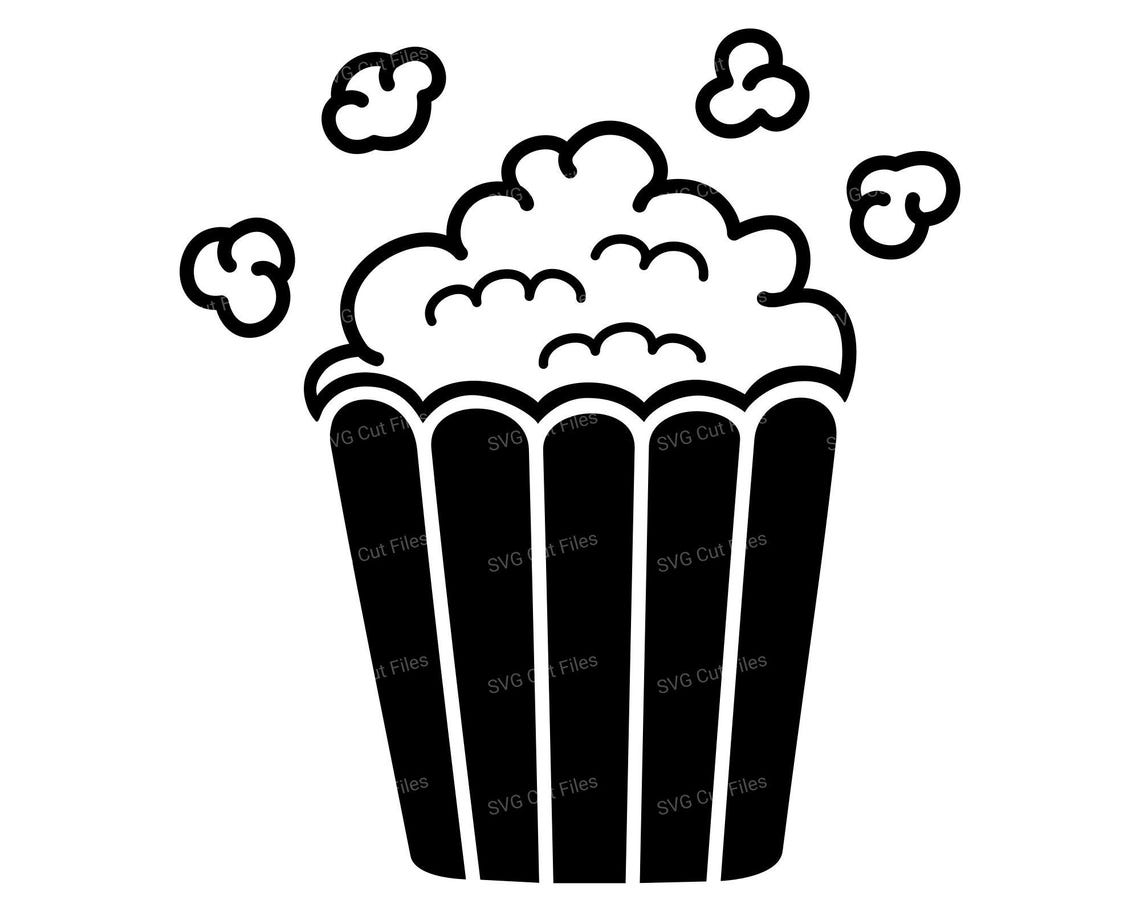 Popcorn Bucket SVG File, Popcorn Clipart, Movie Night PNG - Etsy