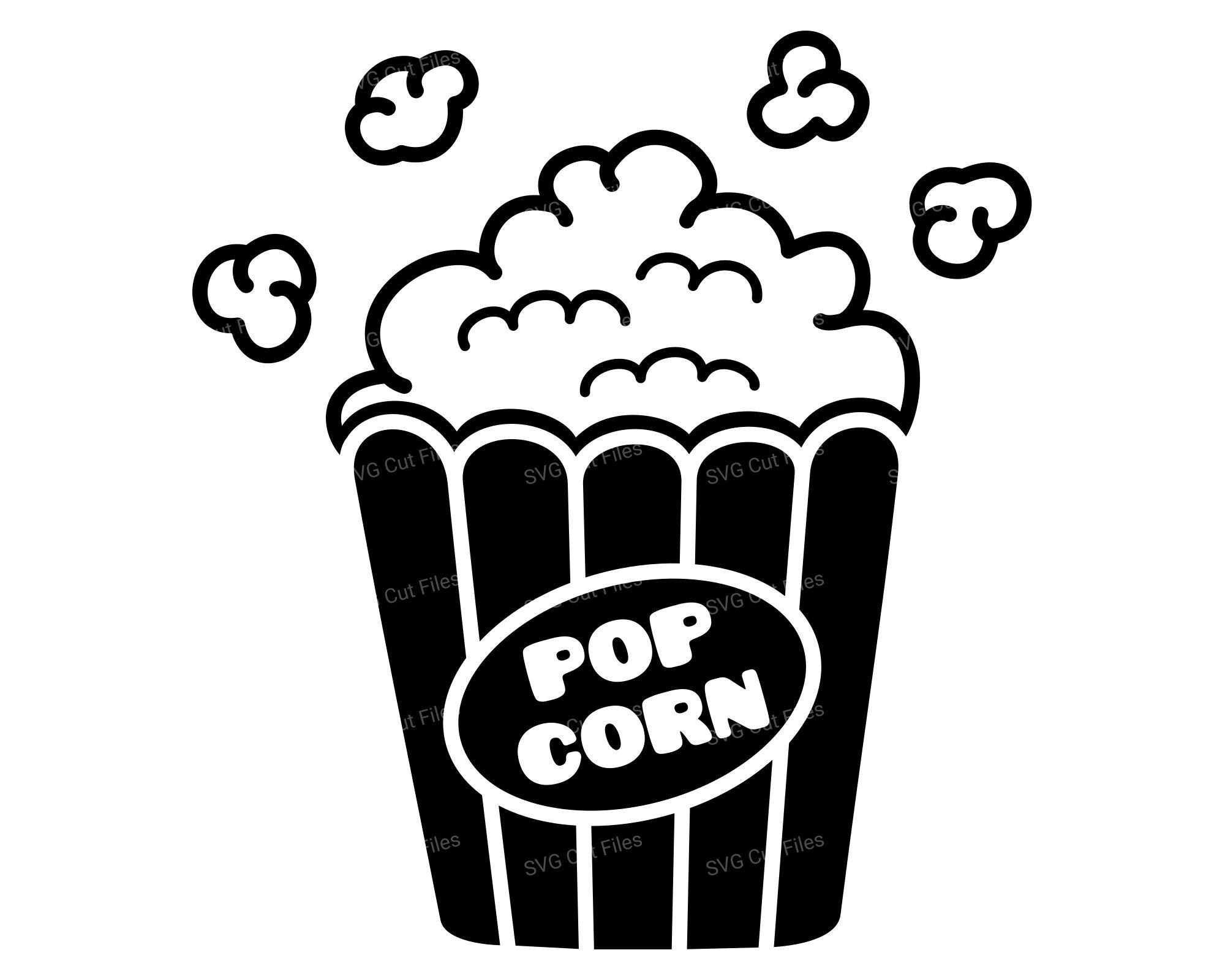 Popcorn Logo SVG, Movie Night PNG File, National Popcorn Day - Etsy
