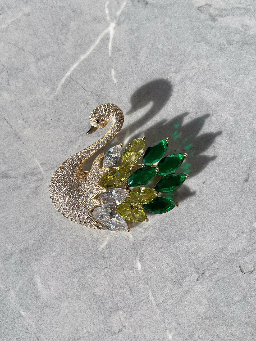 Colorful Exquisite Sparkling Shiny Swan Brooches - Rhinestone - Etsy