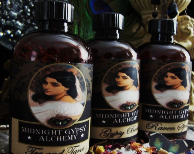 MIDNIGHT ALCHEMY Gypsy Apothecary Gothic Herbal Bath Tea Salt 4 Oz. Patchouli, Elderberry,almond ...