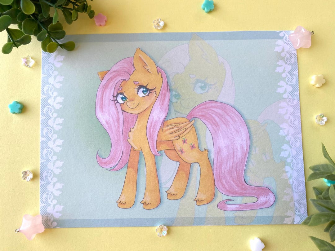 Fluttershy Print - Hand Drawn - Etsy