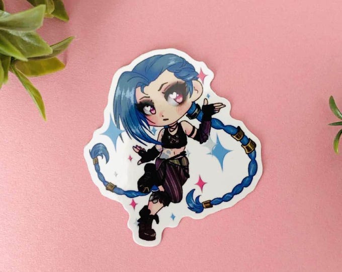 Jinx Arcane Glossy Sticker - Hand Drawn - Etsy
