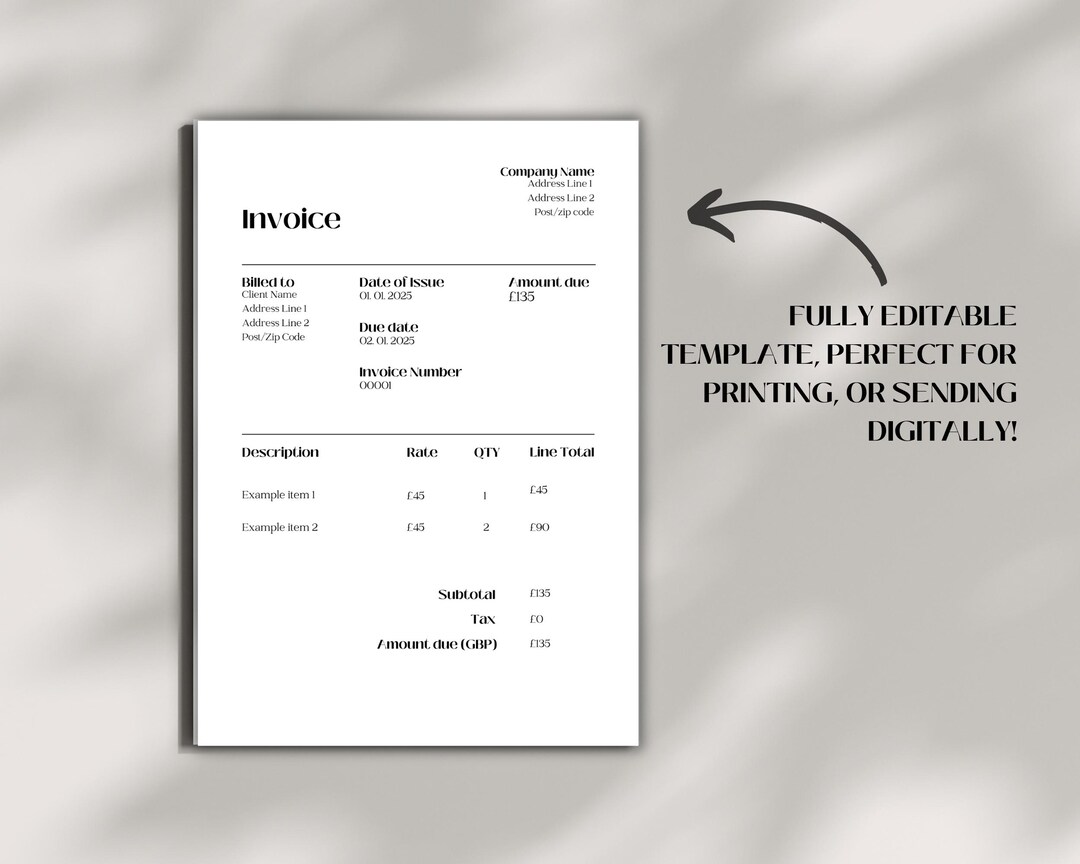 Invoice Template for Business | Small Business Invoice, Receipt ...