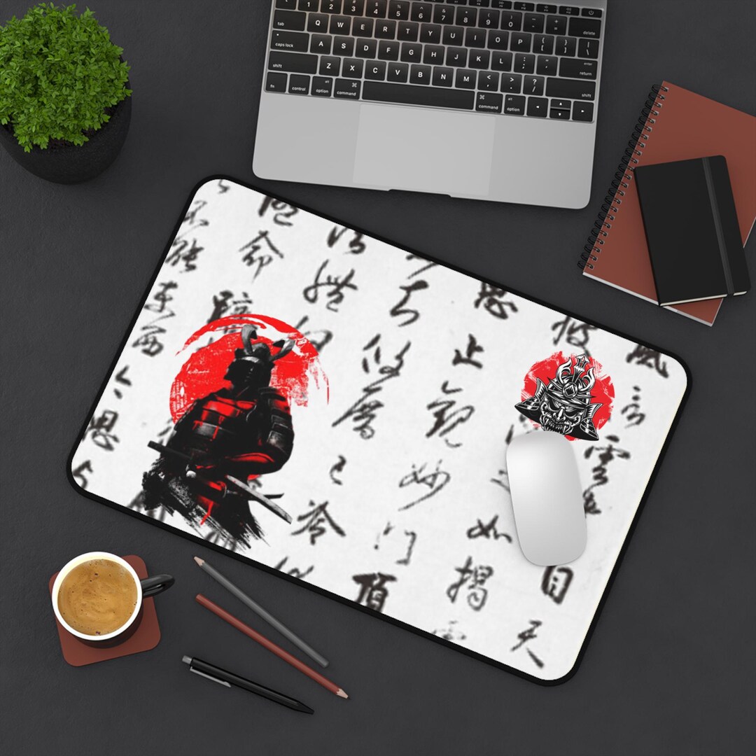 Japan Samurai Desk Mat | Japanese Themed Desk Pad | Large Gaming Mat ...
