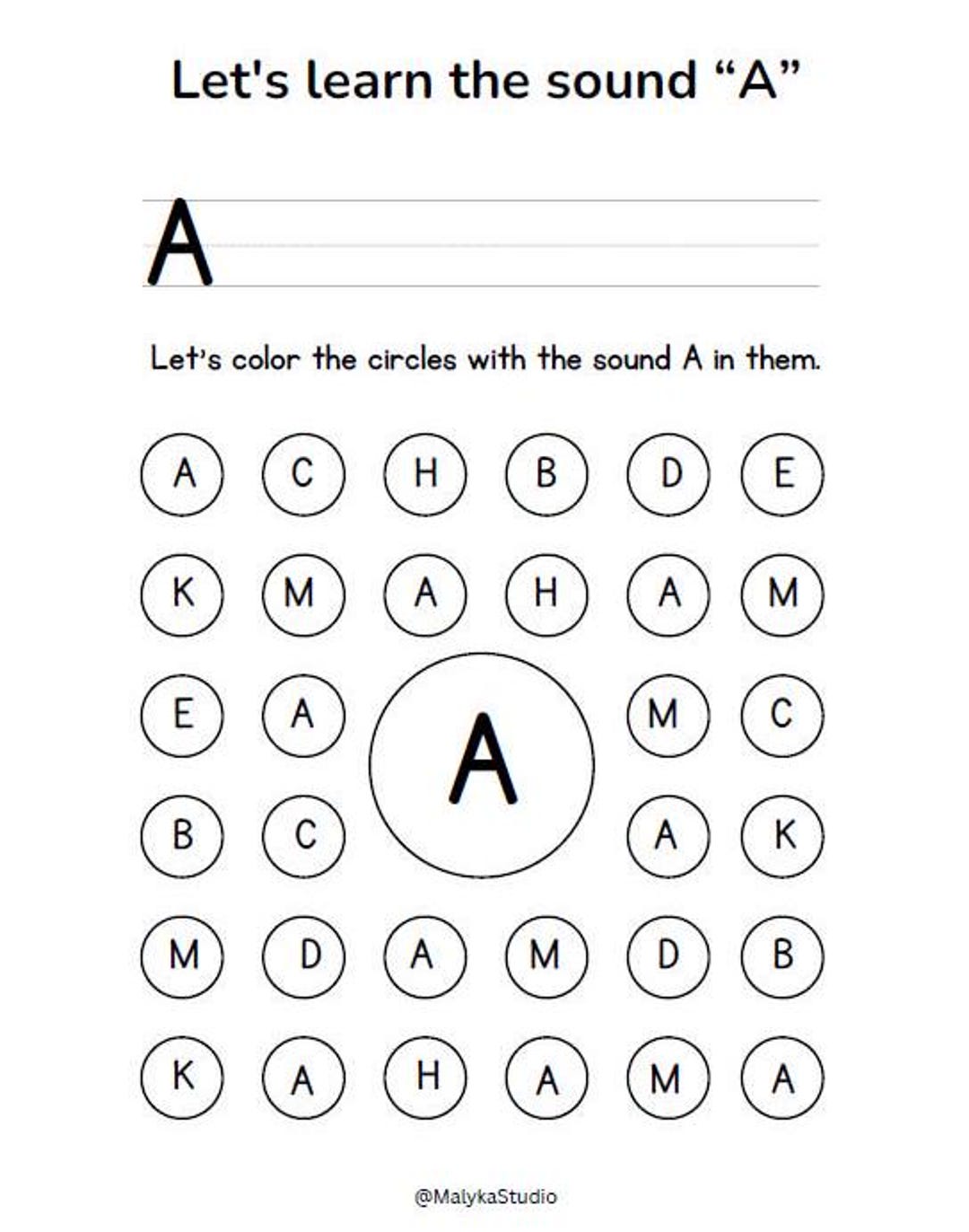 Alphabet Learn the Sound A-Z Worksheet_eng - Etsy