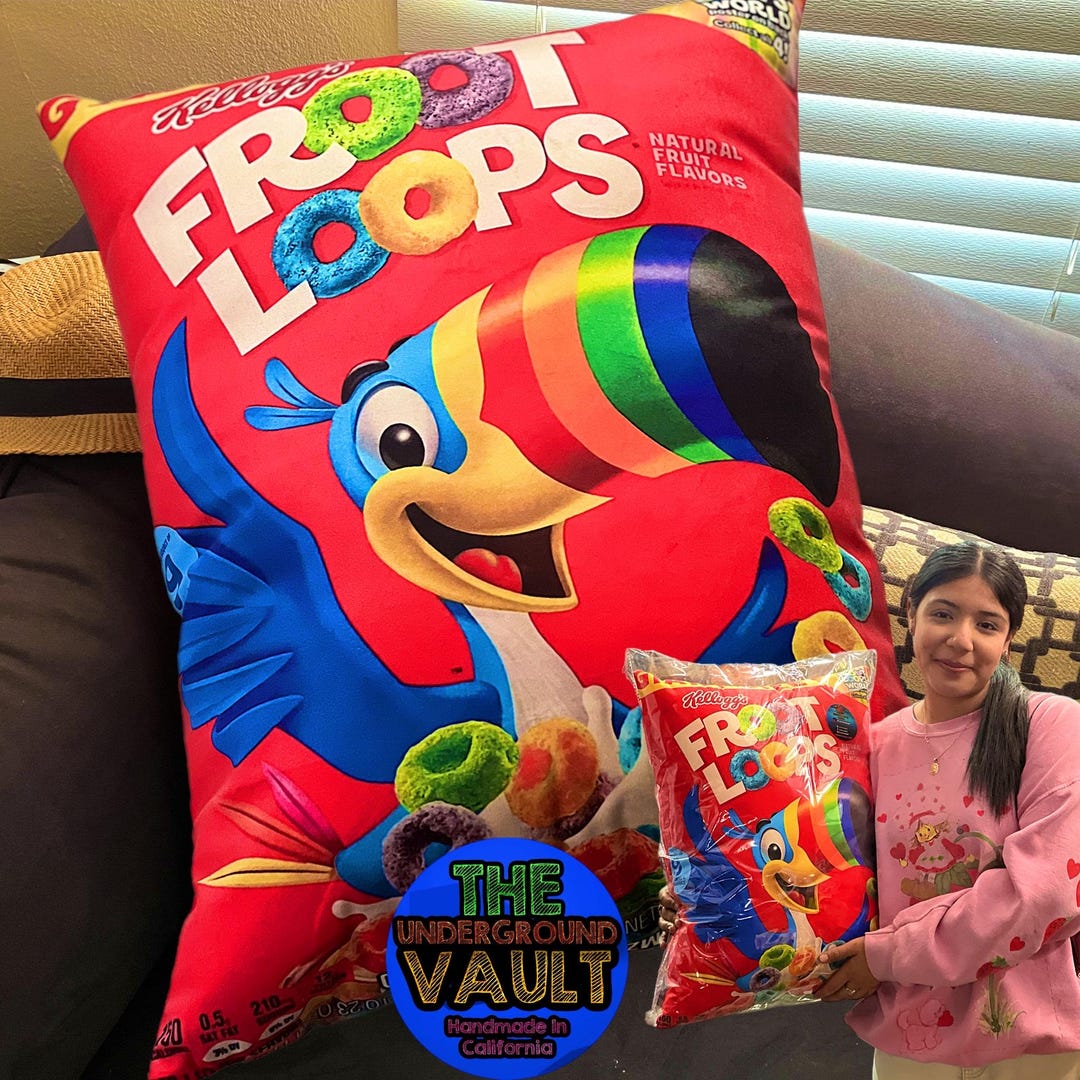 Premium Quality Froot Fruit Loops 24x18 Inch Pillow CANDY Cereal ...