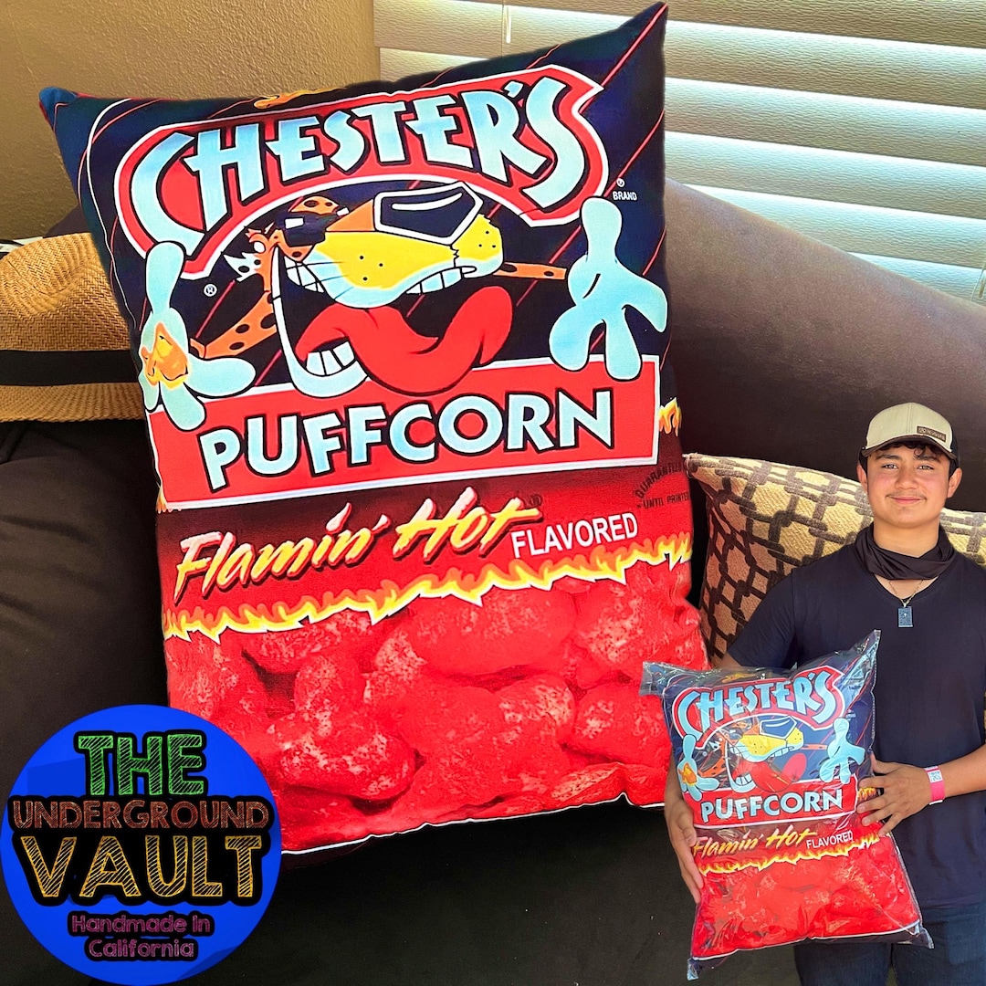 Premium Quality Flamin Hot Puffcorn Popcorn Flamin Hot 24x18 Inch ...