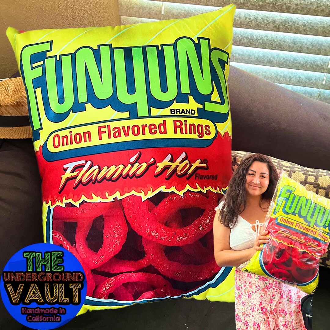 Premium Quality Flamin Hot Funyuns Onion Rings 24x18 Inch Pillow CANDY ...
