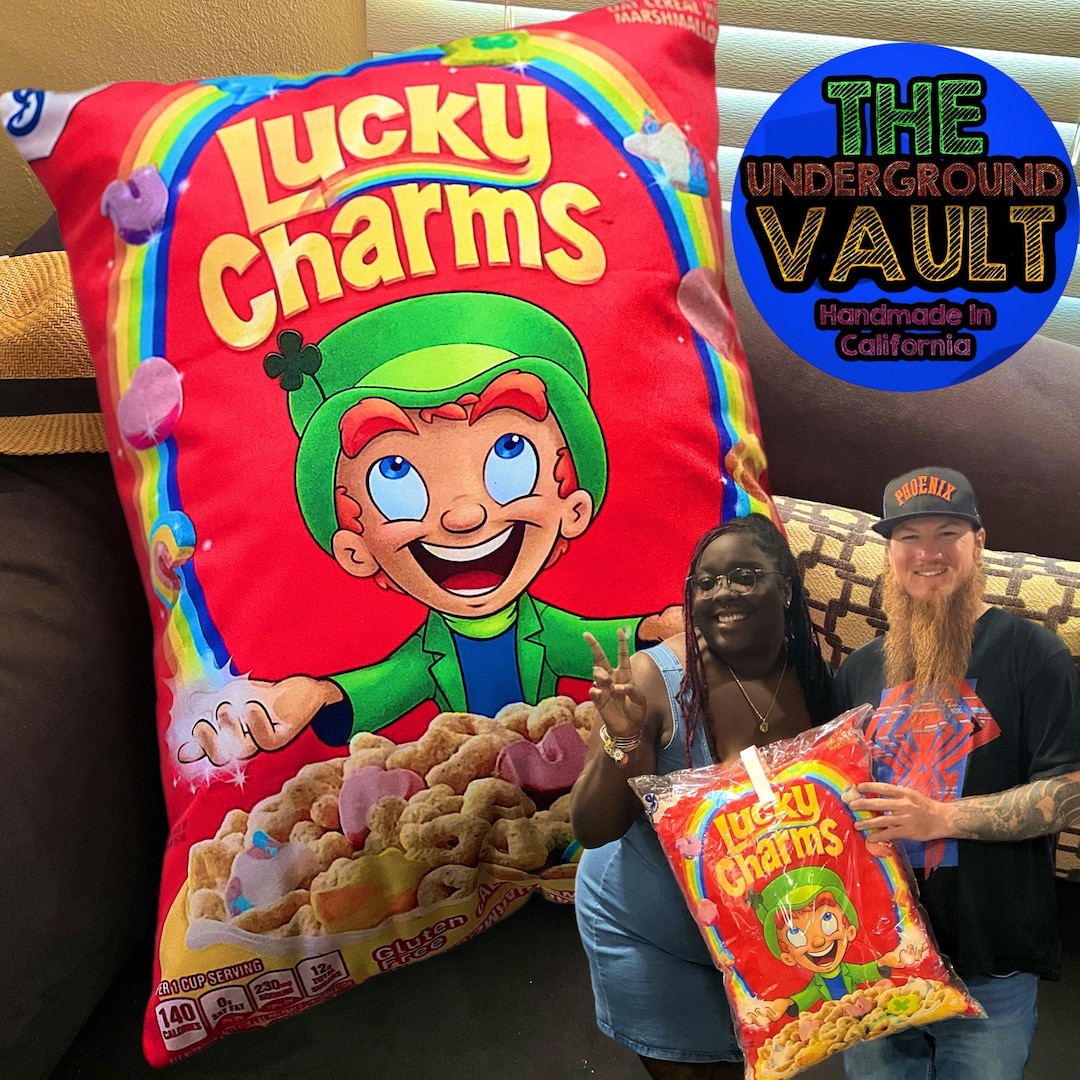 Premium Quality Lucky Charms Flamin Hot 24x18 Inch Pillow CANDY Cereal ...