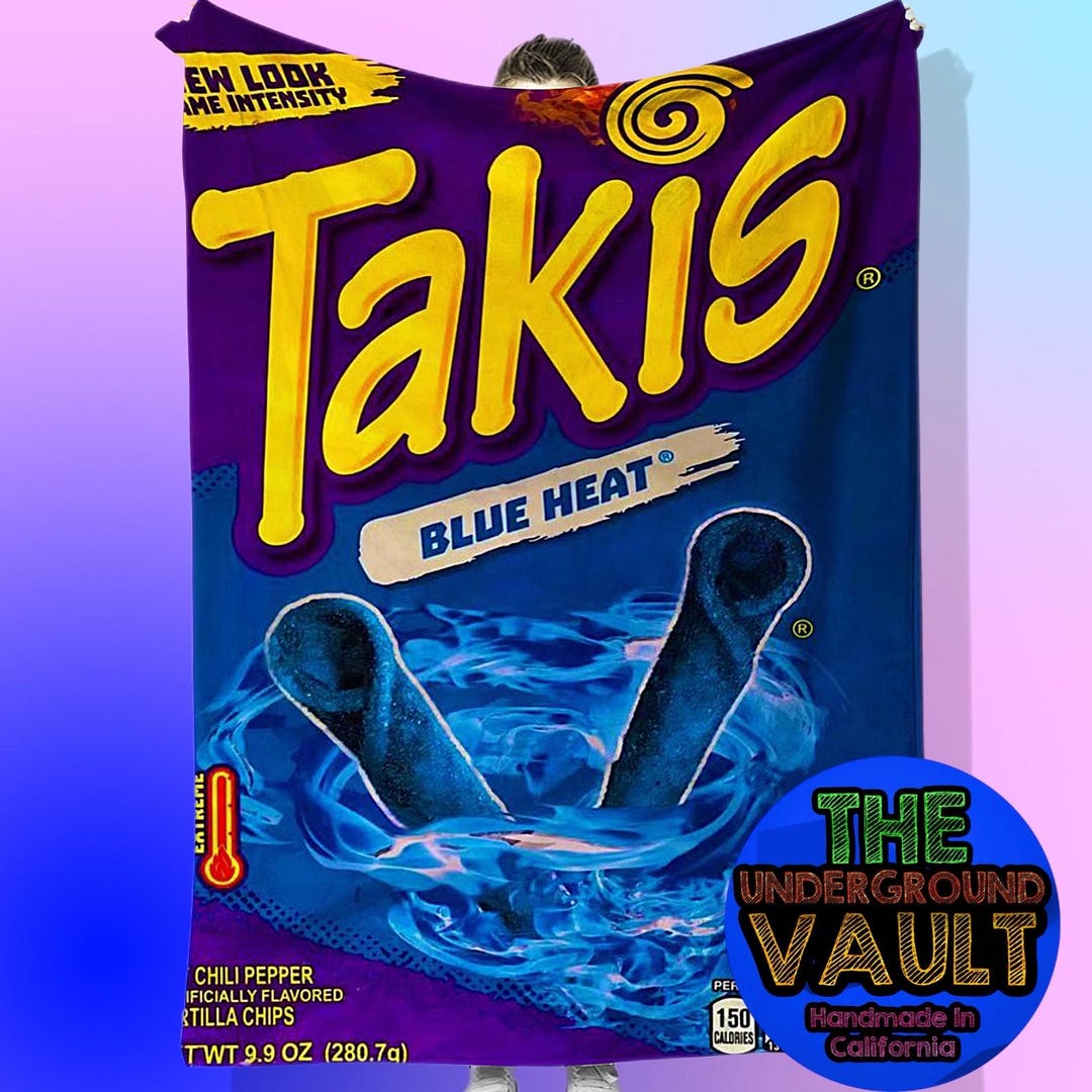 Brand New 50x60 Inch Takis Blue Heat Fuego Soft Plush Throw Blanket - Etsy