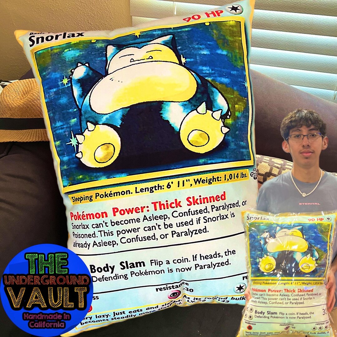 Premium Quality Snorlax Charizard Pikachu Pokemon Card VMAX 24x18 Inch ...