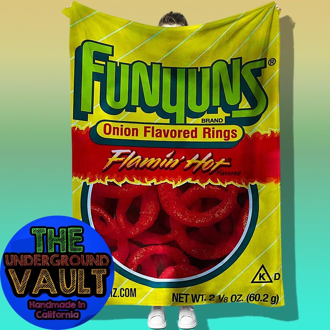 Brand New 50x60 Inch Flamin Hot Funyuns Soft Plush Throw Blanket Onion ...