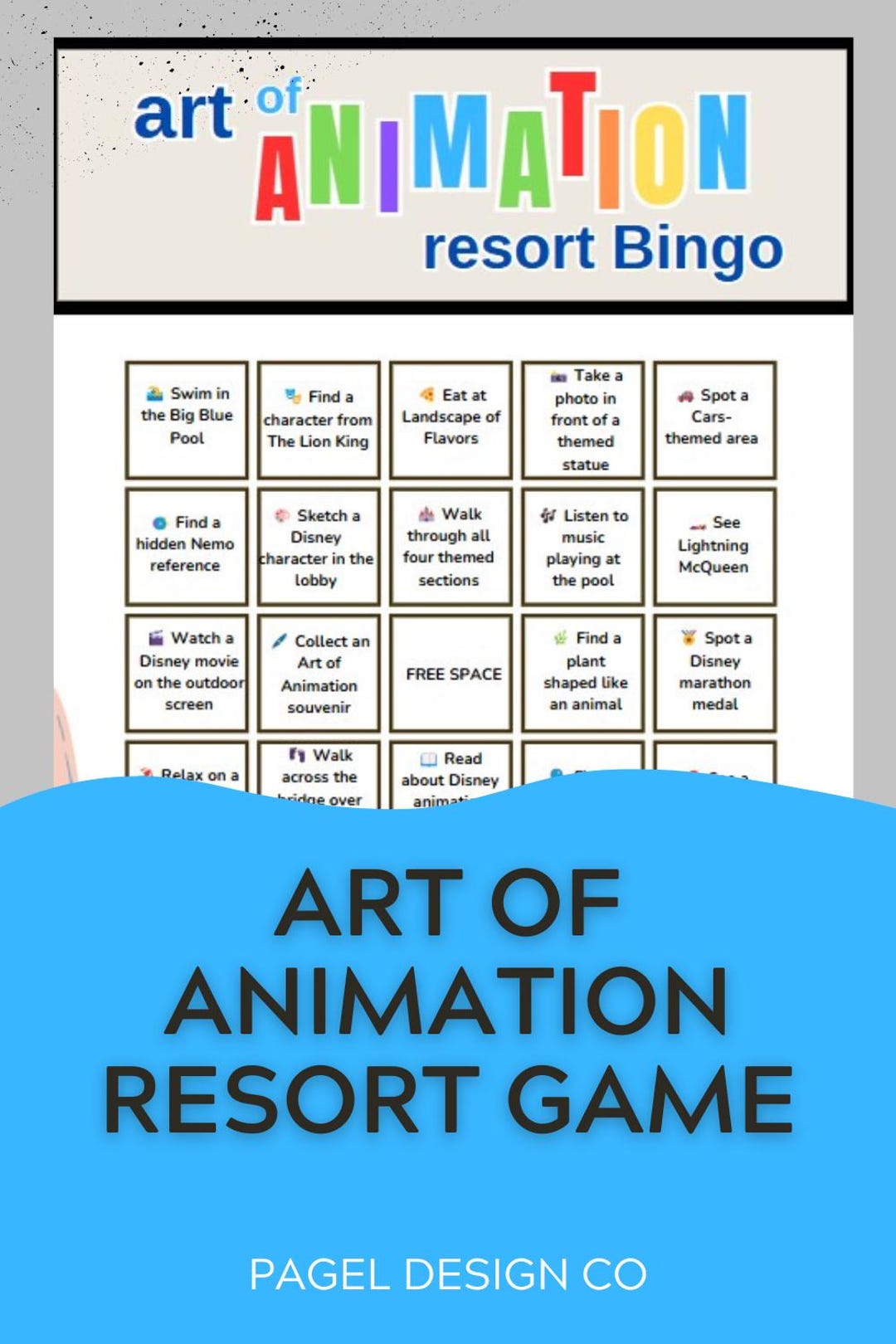 Disney Vacation Art of Animation Resort Bingo: A Colorful Resort ...