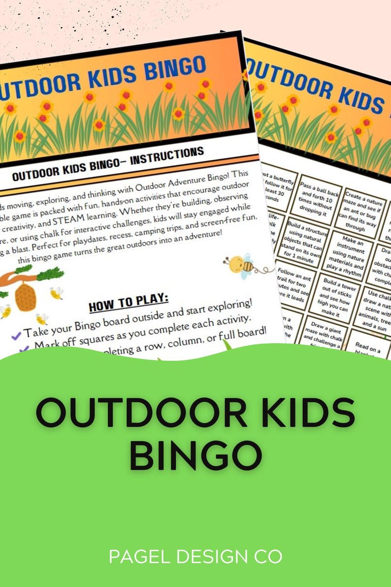Outdoor Bingo Activity Game | Printable Nature Activity for Kids ...