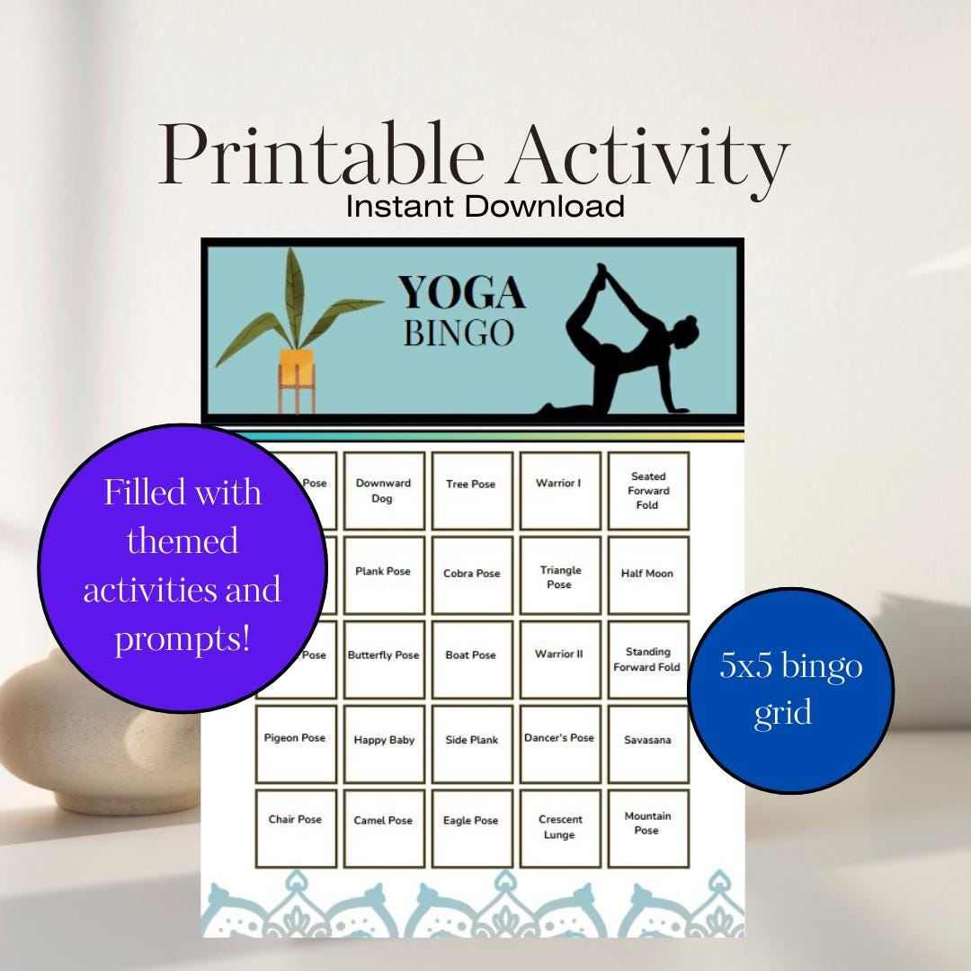 Self-care YOGA Challenge, Printable Bingo - Etsy