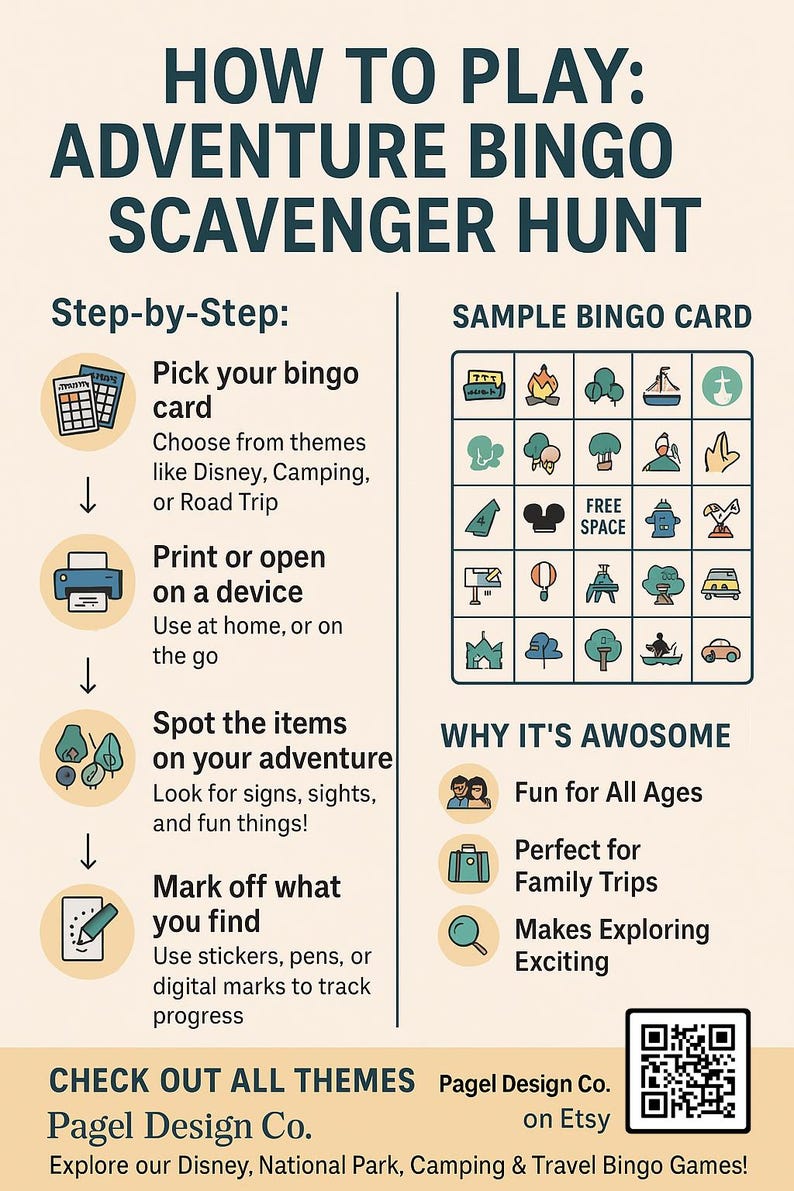 Printable People-watching Bingo Game and Vacation Scavenger Hunt - Etsy