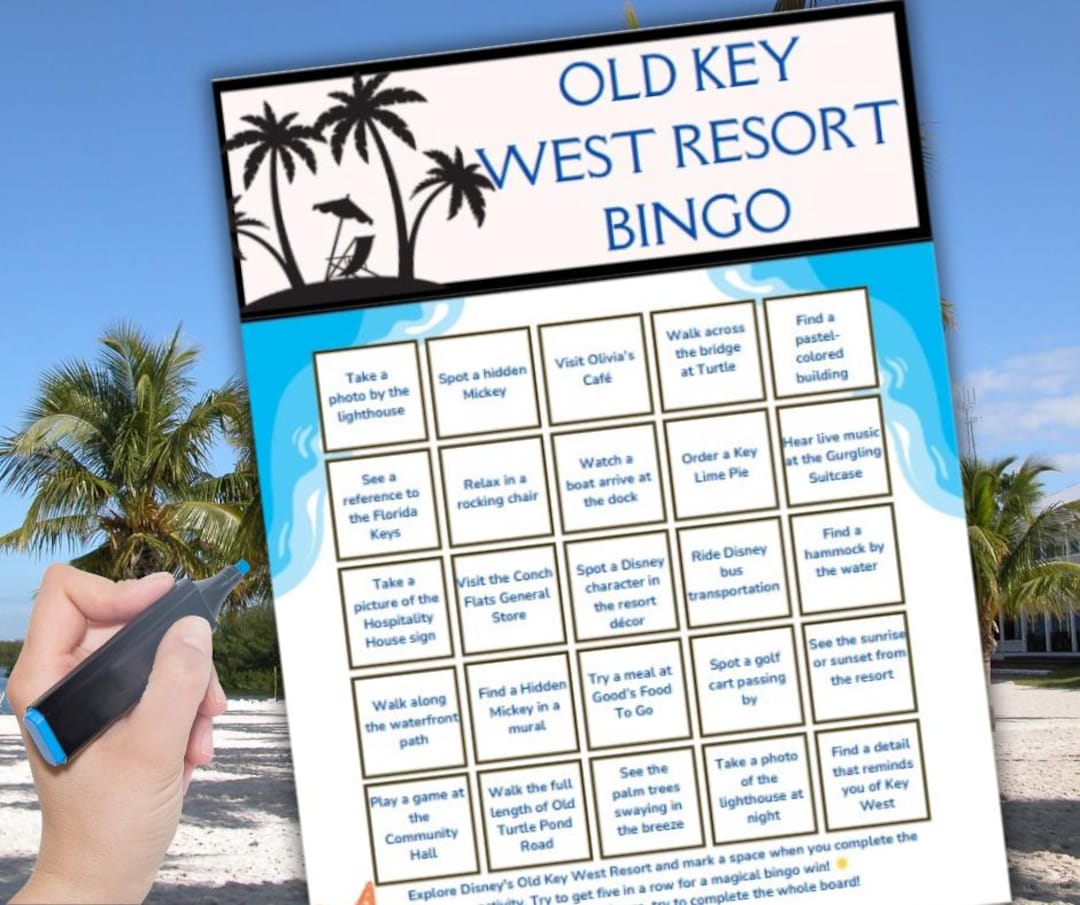 Old Key West Resort Bingo Game | Printable Disney World Family Game ...