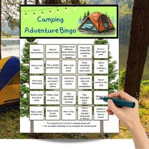 Printable Camping Bingo Game, Fun Outdoor Activity for Kids and ...
