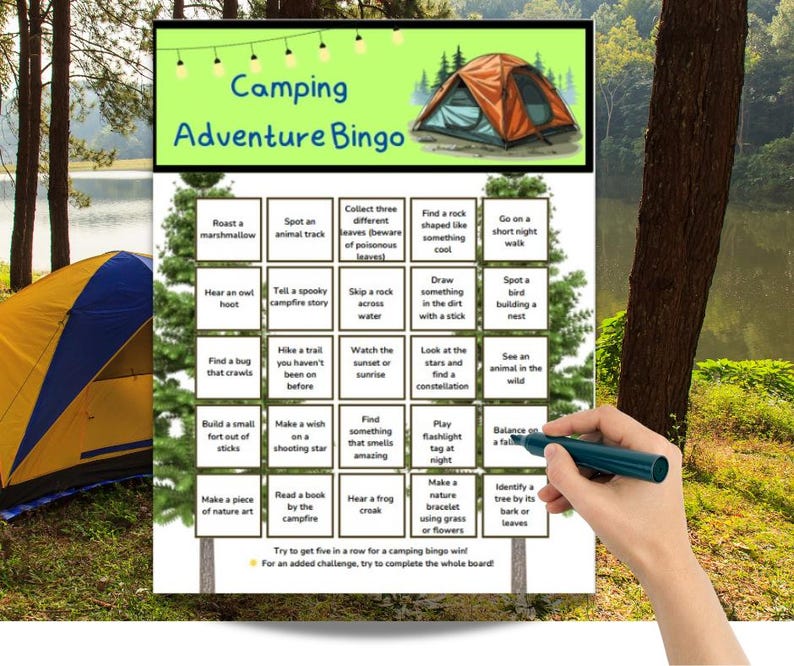 Printable Camping Bingo Game, Fun Outdoor Activity for Kids and ...