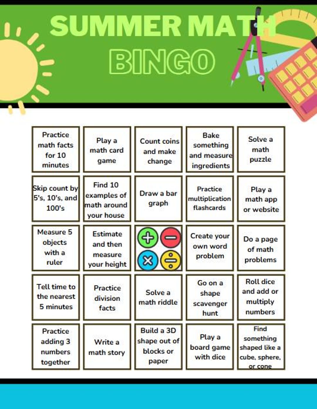 Summer Educational Bingo Worksheet Bundle | Printable Activity Boards ...