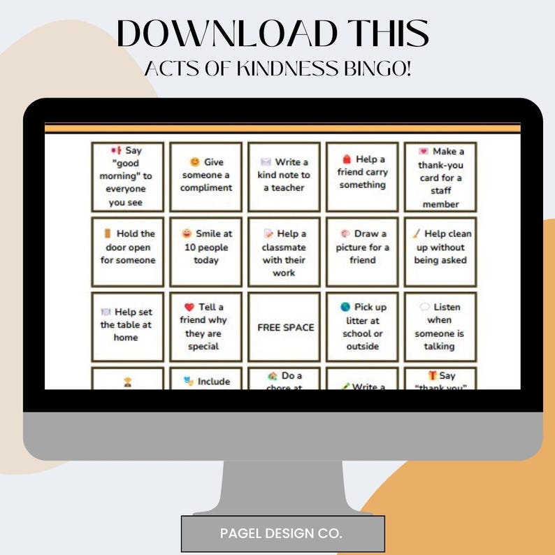 Kindness Bingo Game | Printable Activity for Kids (digital Download) - Etsy
