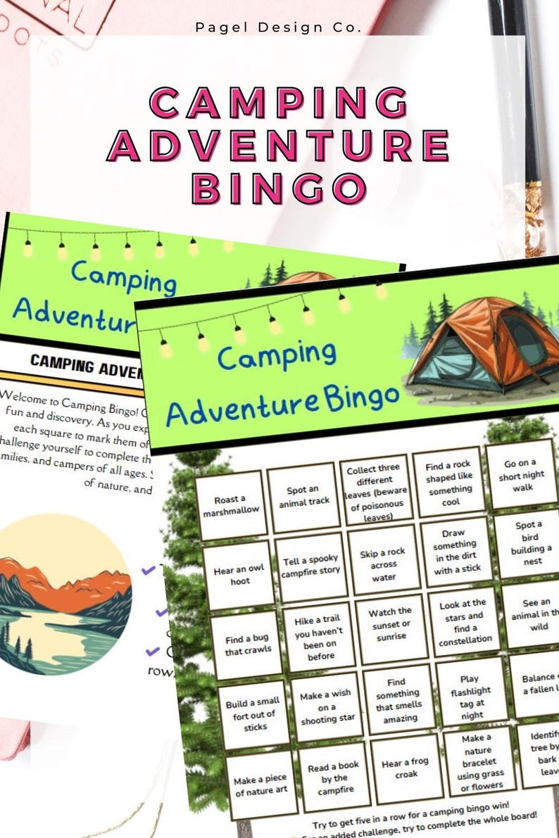 Printable Camping Bingo Game, Fun Outdoor Activity for Kids and ...