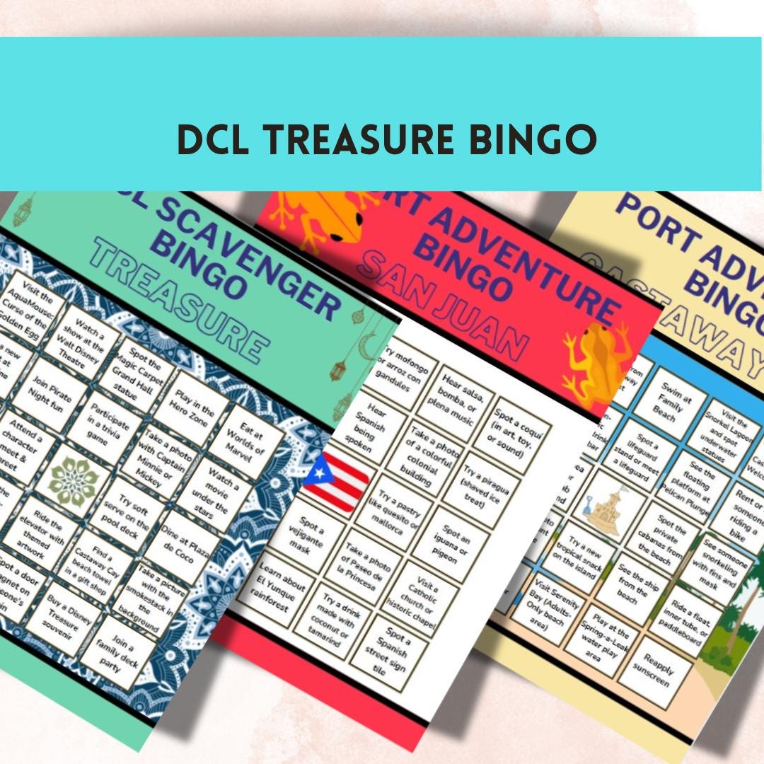 Disney Cruise Bingo – Treasure Ship Activity Printable for Kids ...
