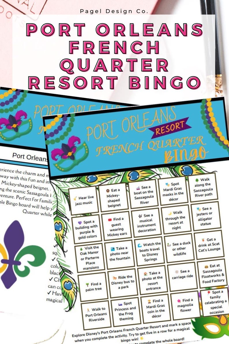 Printable Port Orleans French Quarter Resort Bingo Game, Vacation ...