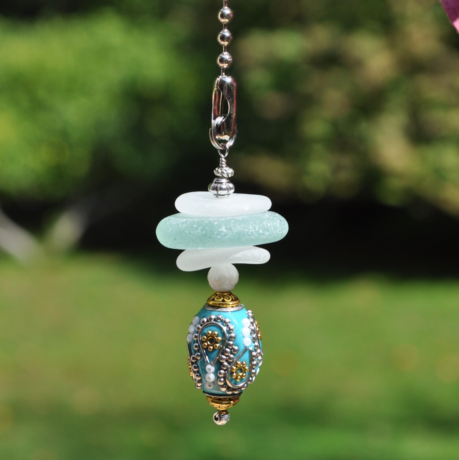 Ceiling Fan Pulls, Genuine Sea Glass, Light Pulls, Decorative ...