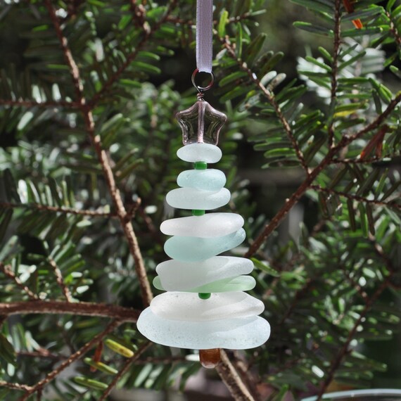 Sea Glass Christmas Tree Ornament Delightful Stocking - Etsy