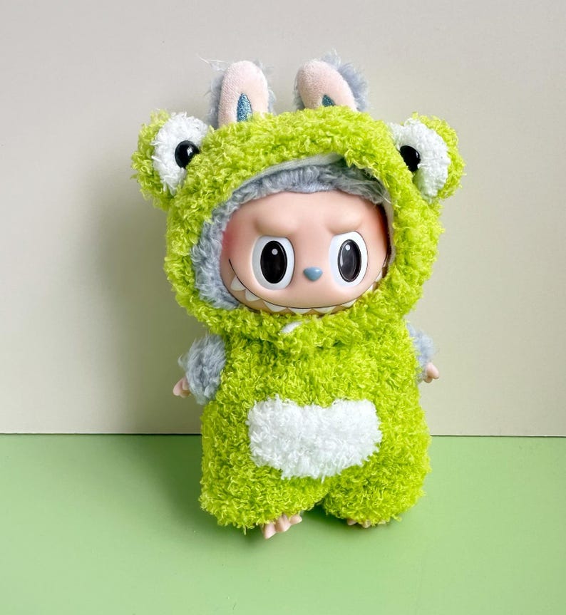 LABUBU Clothes Frog Jumpsuit Cute Animal Clothes for Pop Mart Labubu ...