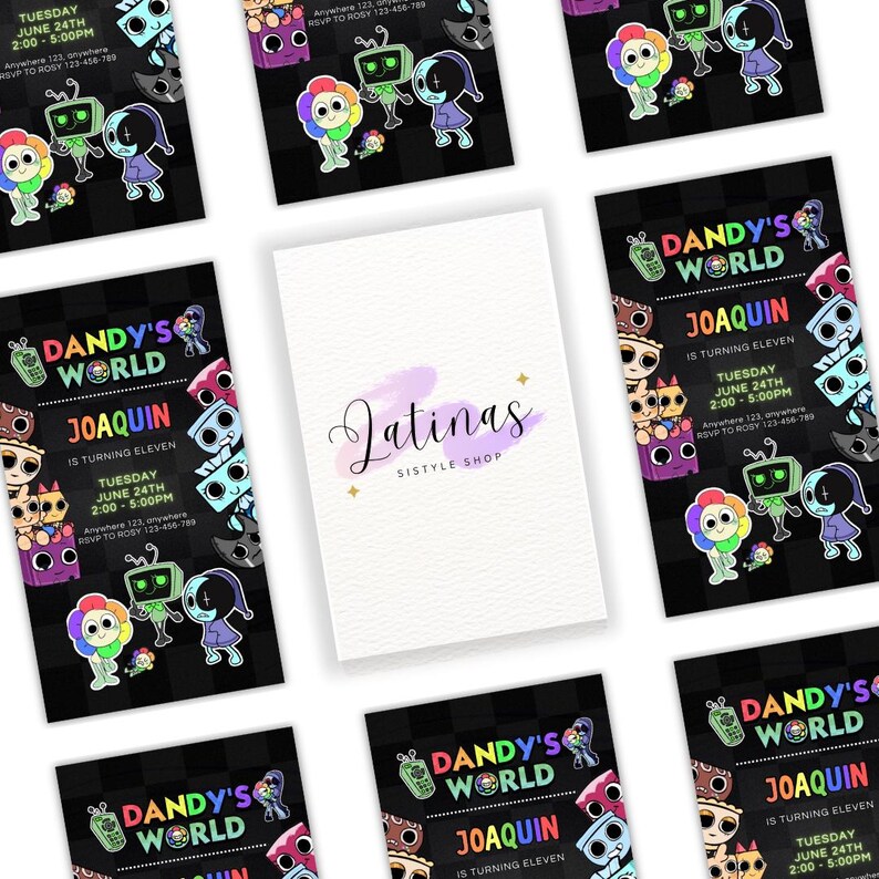 Dandy's World Birthday Invitation, Dandy Twisted Toon Birthday ...