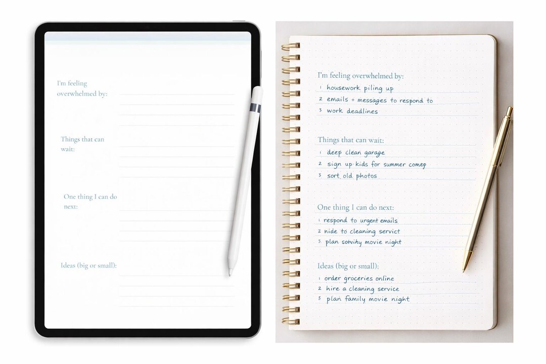ADHD Brain Dump Printable & Digital | iPad Brain Dump Pages ...