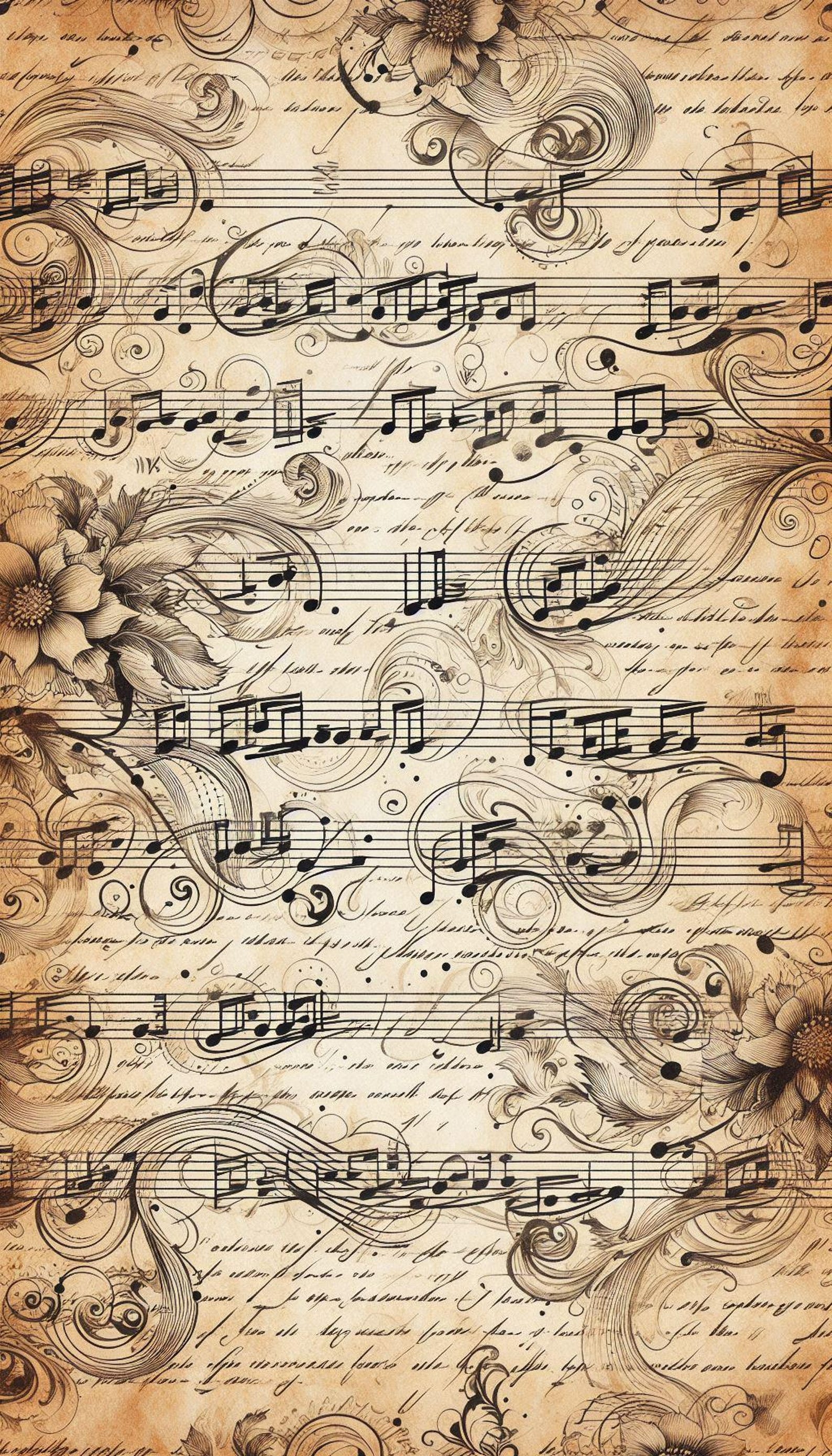Old Music Paper Sheets. 65 Images. for Scrapbooking, Cards Making ...